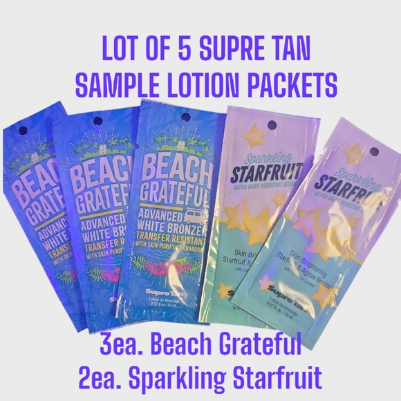 Supre Tan | Bath & Body | Lot Of 5 Supre Tansample Lotion Packets ...
